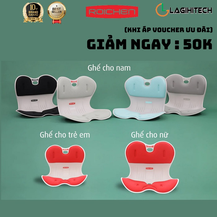 Ghế Chỉnh Dáng Ngồi Đúng Roichen Hàn Quốc Dùng Cho Nam, Nữ - Hàng Chính ...