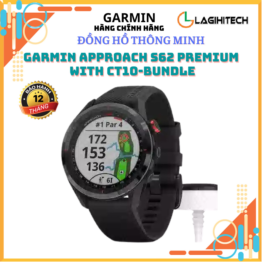 Đồng Hồ Thông Minh Garmin Approach S62 Premium with CT10 Bundle (Hàng ...